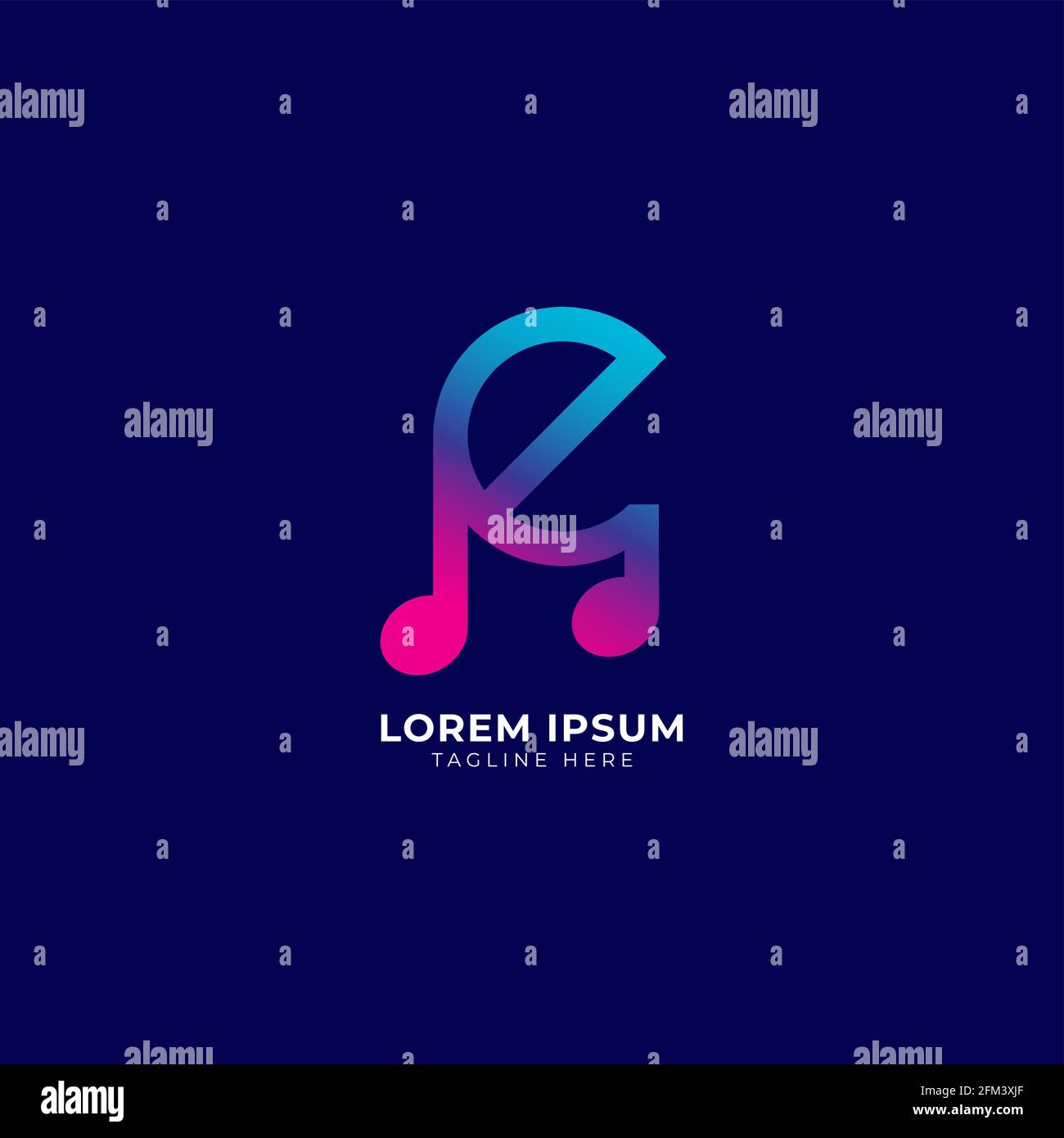 Colorful Letter E Alphabet Music Logo Design. Initial and Musical Note ...