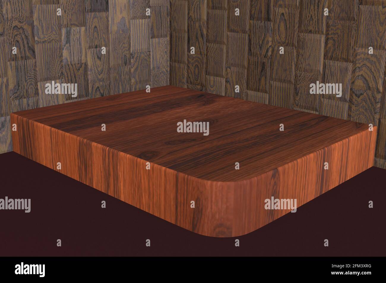 An abstract 3d wooden cube shape platform background image Stock Photo ...
