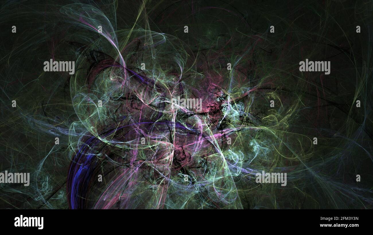 Abstract fractal 3D multicolor spiral line art 4K wallpaper on black ...