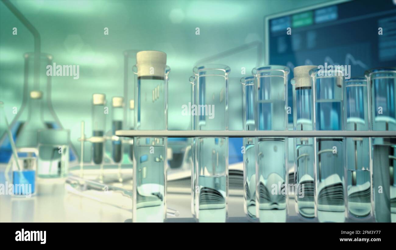 medical natural water sample test, cg medicine 3d illustration Stock ...