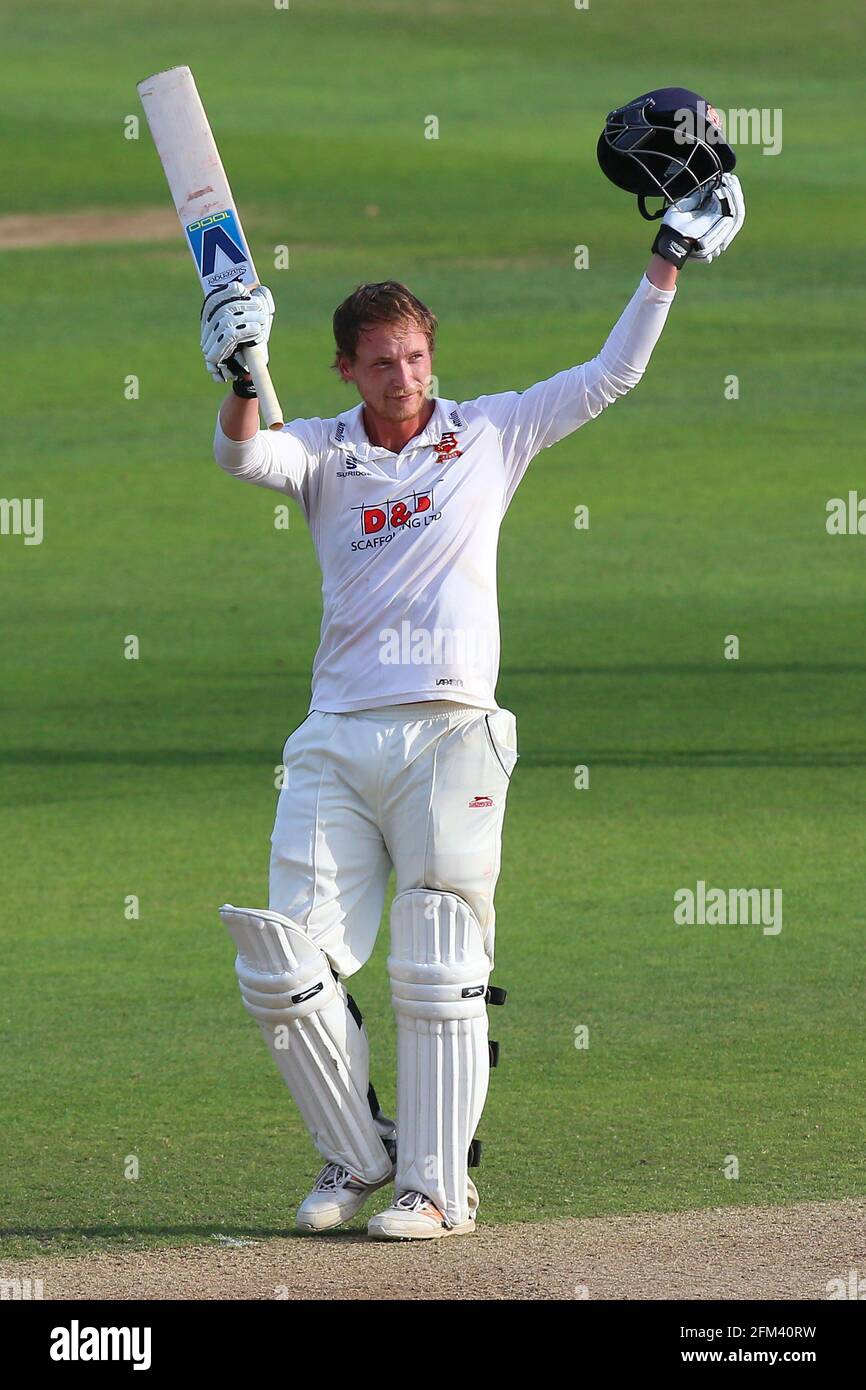 Tom Westley of Essex celebrates scoring a double century, 200 runs ...