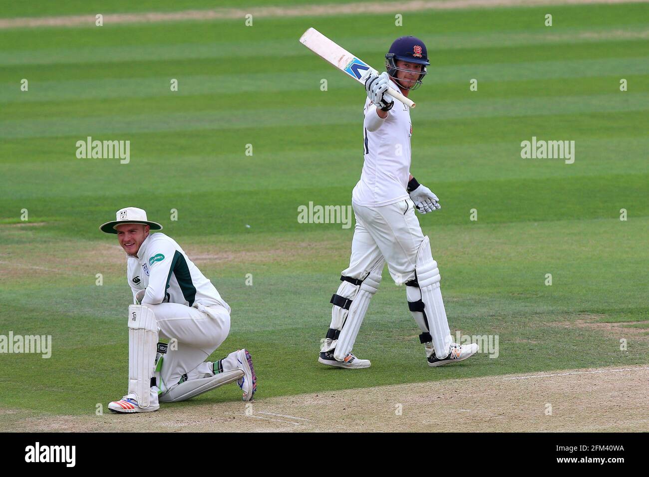 Tom Westley of Essex celebrates reaching 250 runs during Essex CCC vs ...