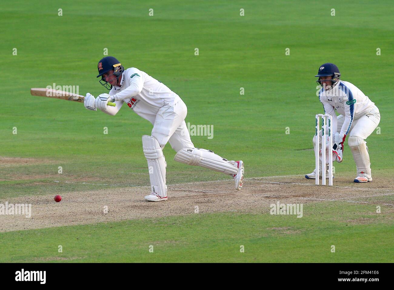 Daniel Lawrence in batting action for Essex as Andrew Hodd looks on ...