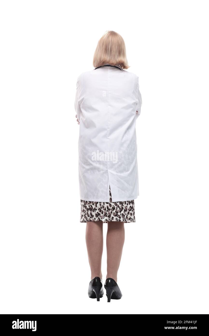 rear view. female doctor in a white coat Stock Photo - Alamy