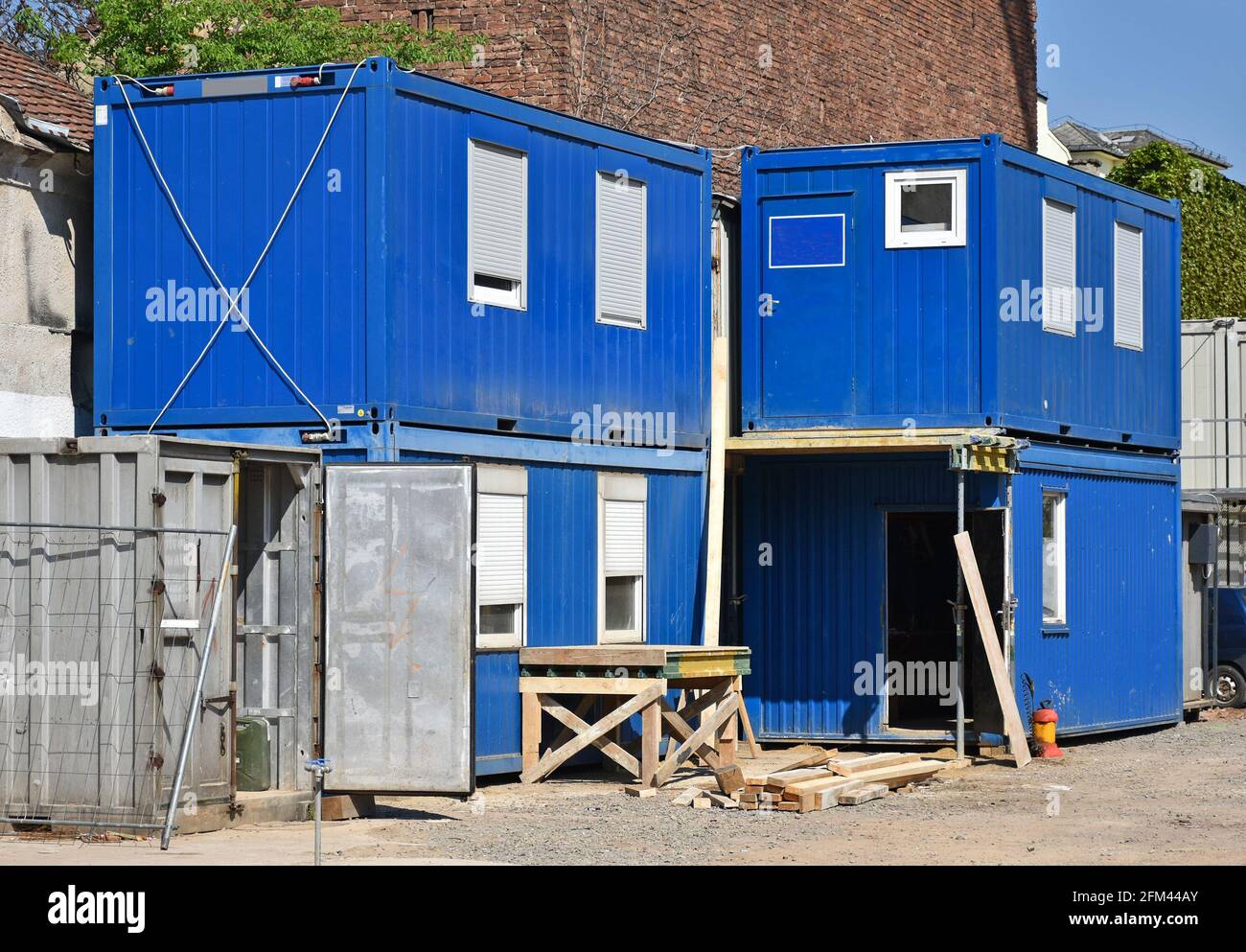 Residential containers at the construction site Stock Photo - Alamy