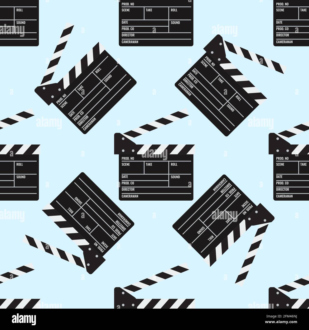 Cinema or Movie clapper seamless pattern for your design. Film clapper ...