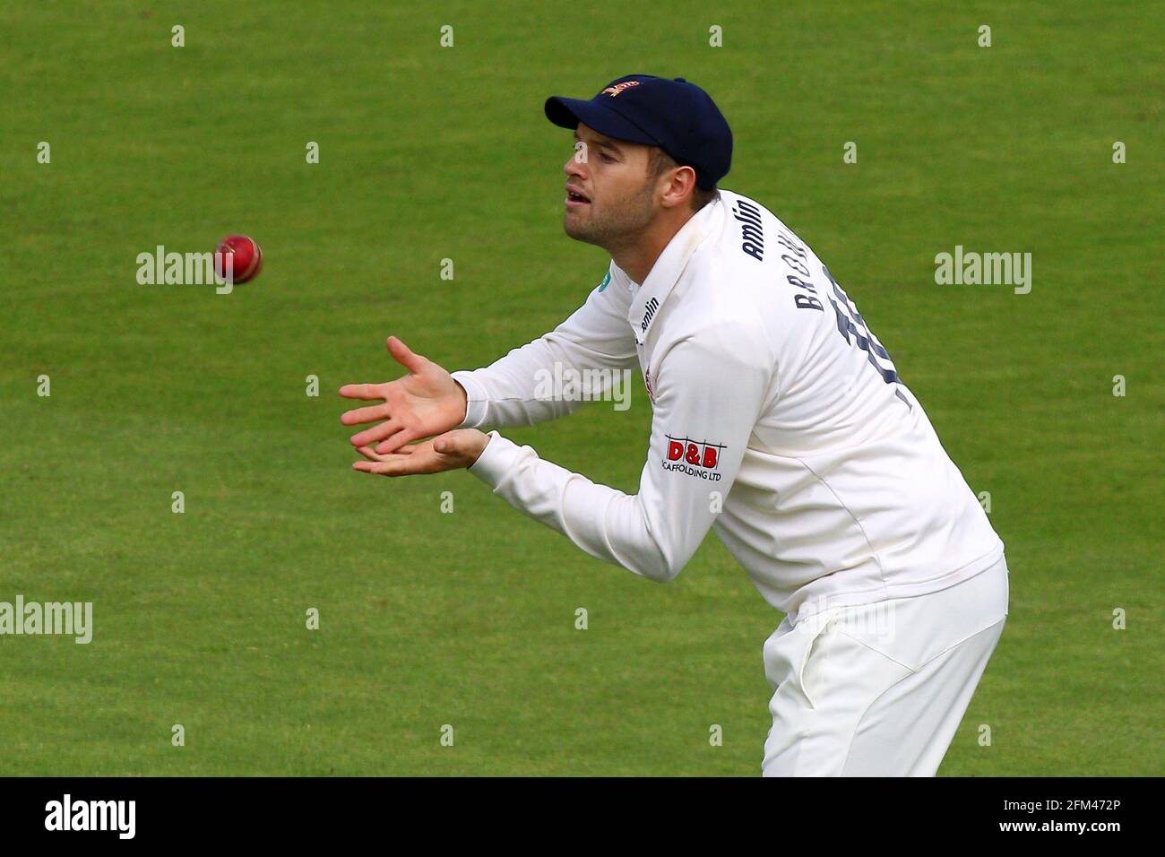 Nick Browne in the field for Essex during Glamorgan CCC vs Essex CCC ...