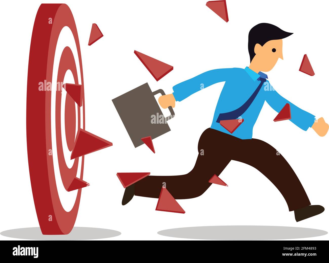 Businessman breakthrough the target archery. Concept of breaking the ...