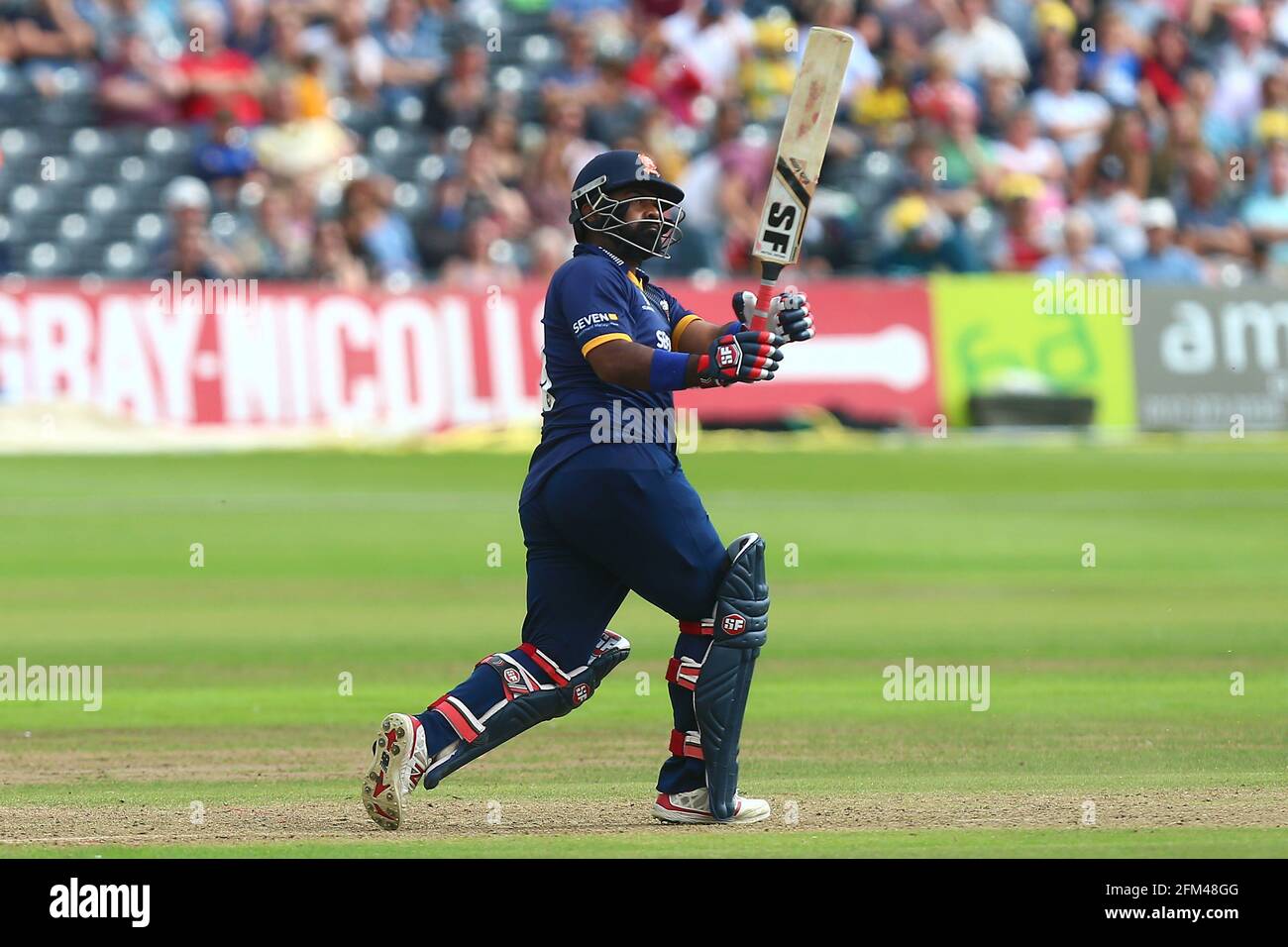 Ashar Zaidi hits six runs for Essex during Gloucestershire vs Essex ...