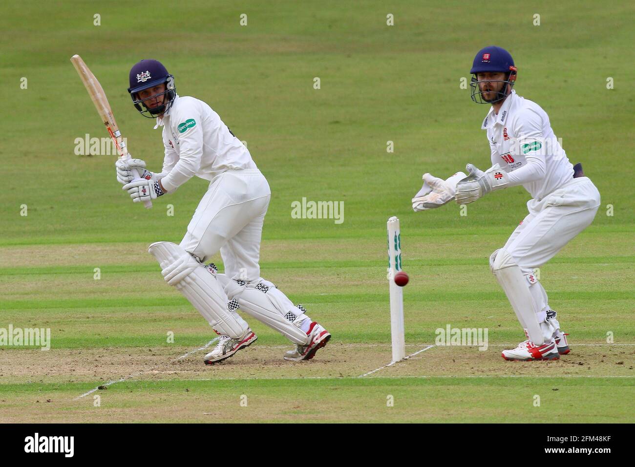 Gareth Roderick in batting action for Gloucestershire as James Foster ...