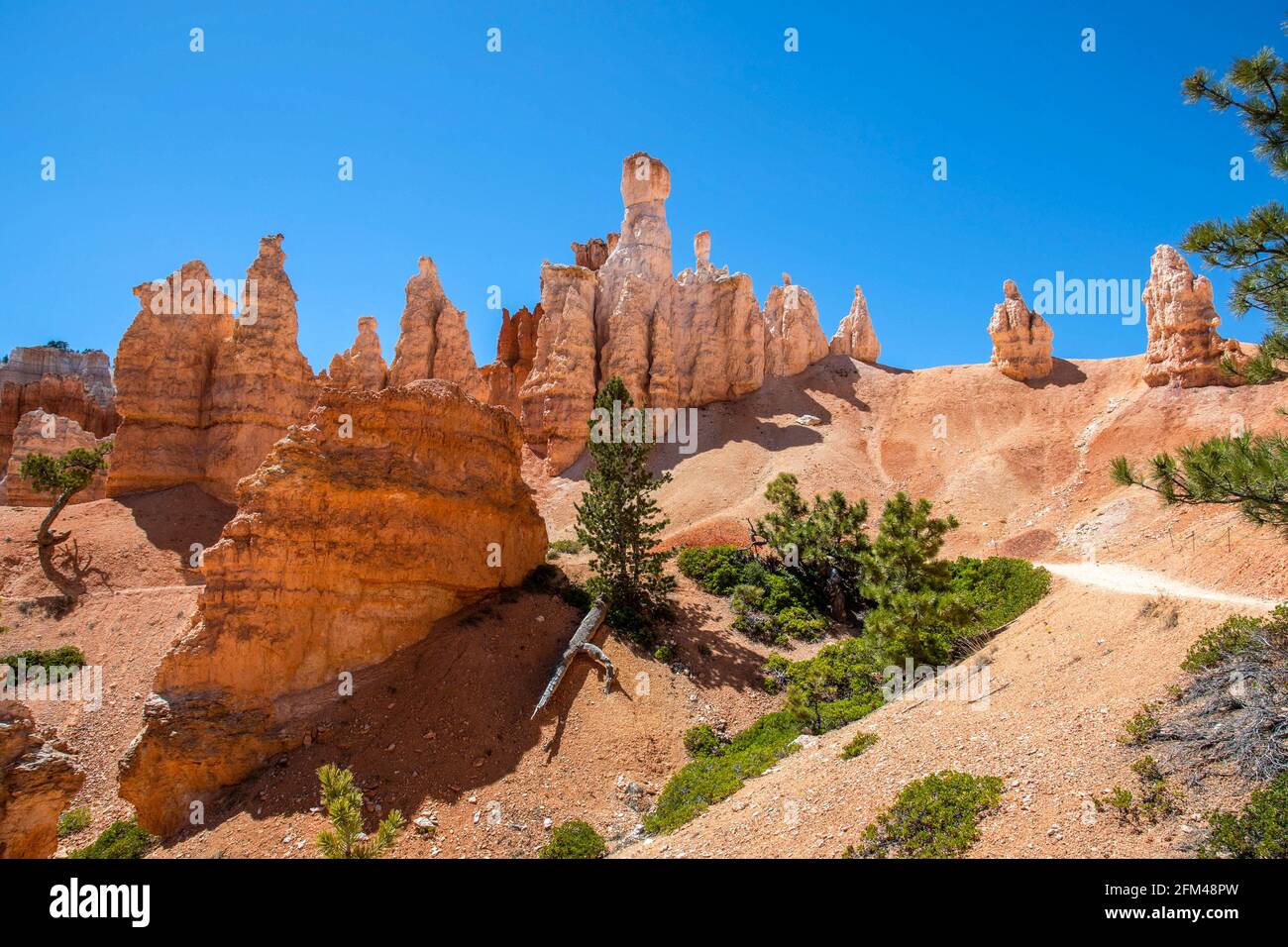 A natural rock formation of Red Rocks Hoodoos in Bryce Canyon National ...