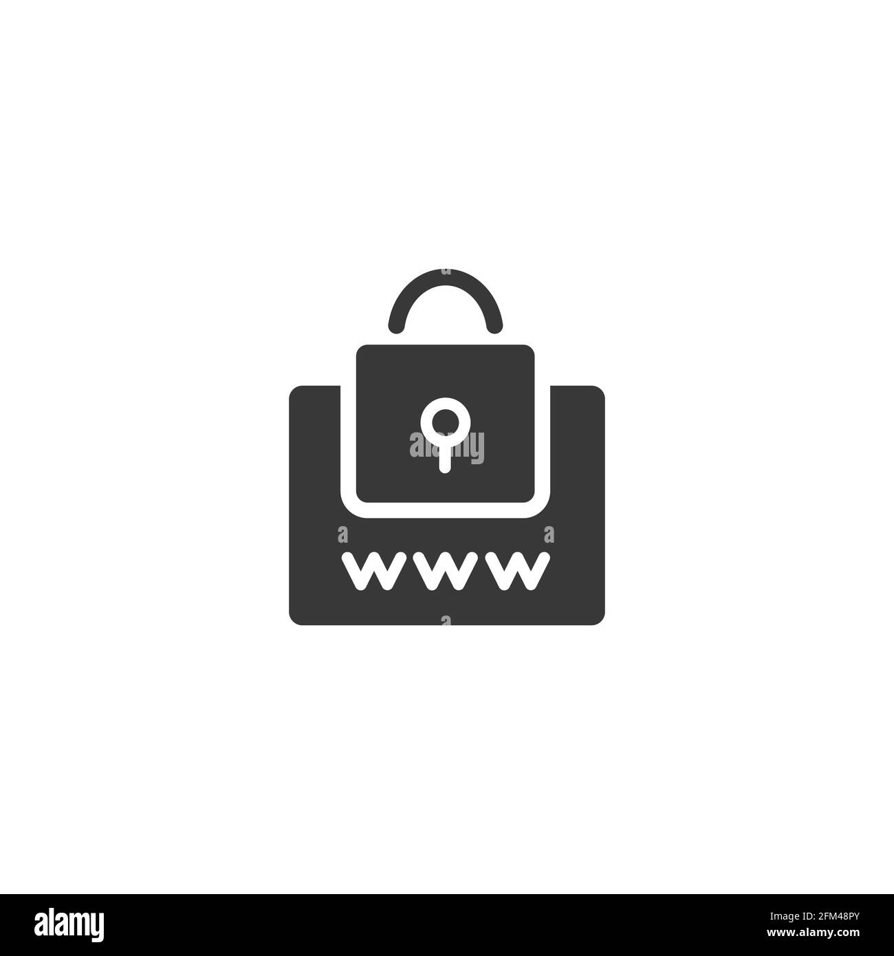 Secure web navigation on white background. Security padlock. Internet ...