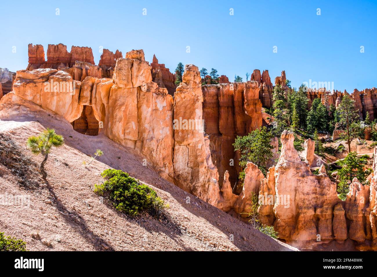 A natural rock formation of Red Rocks Hoodoos in Bryce Canyon National ...