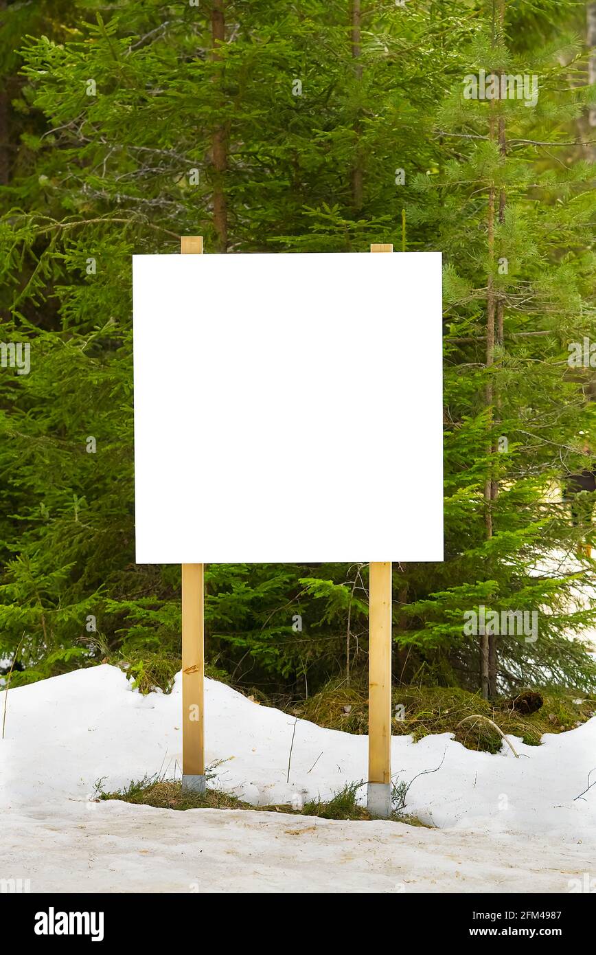 white information poster or blank advert billboard placeholder in ...