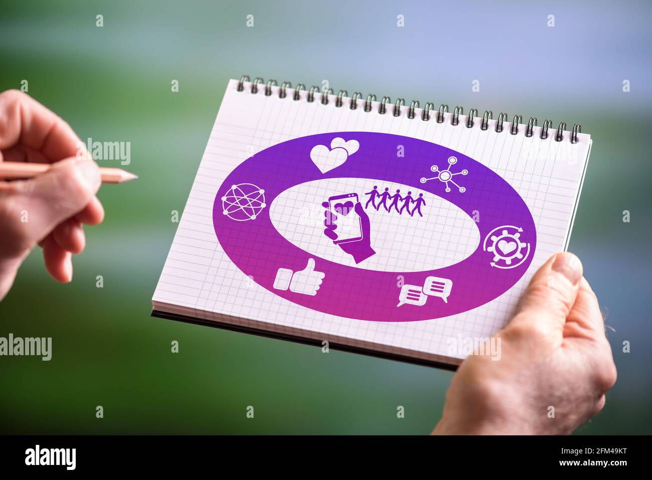 Hand drawing followers concept on a notepad Stock Photo - Alamy