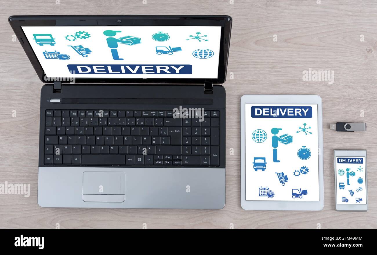 Home delivery concept shown hi-res stock photography and images - Alamy