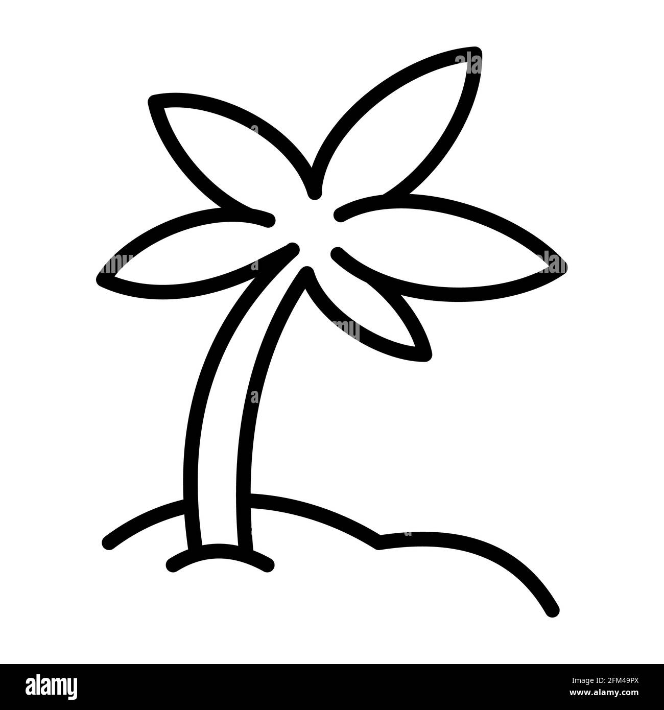 beach holiday summer tree single icon with outline style vector design ...