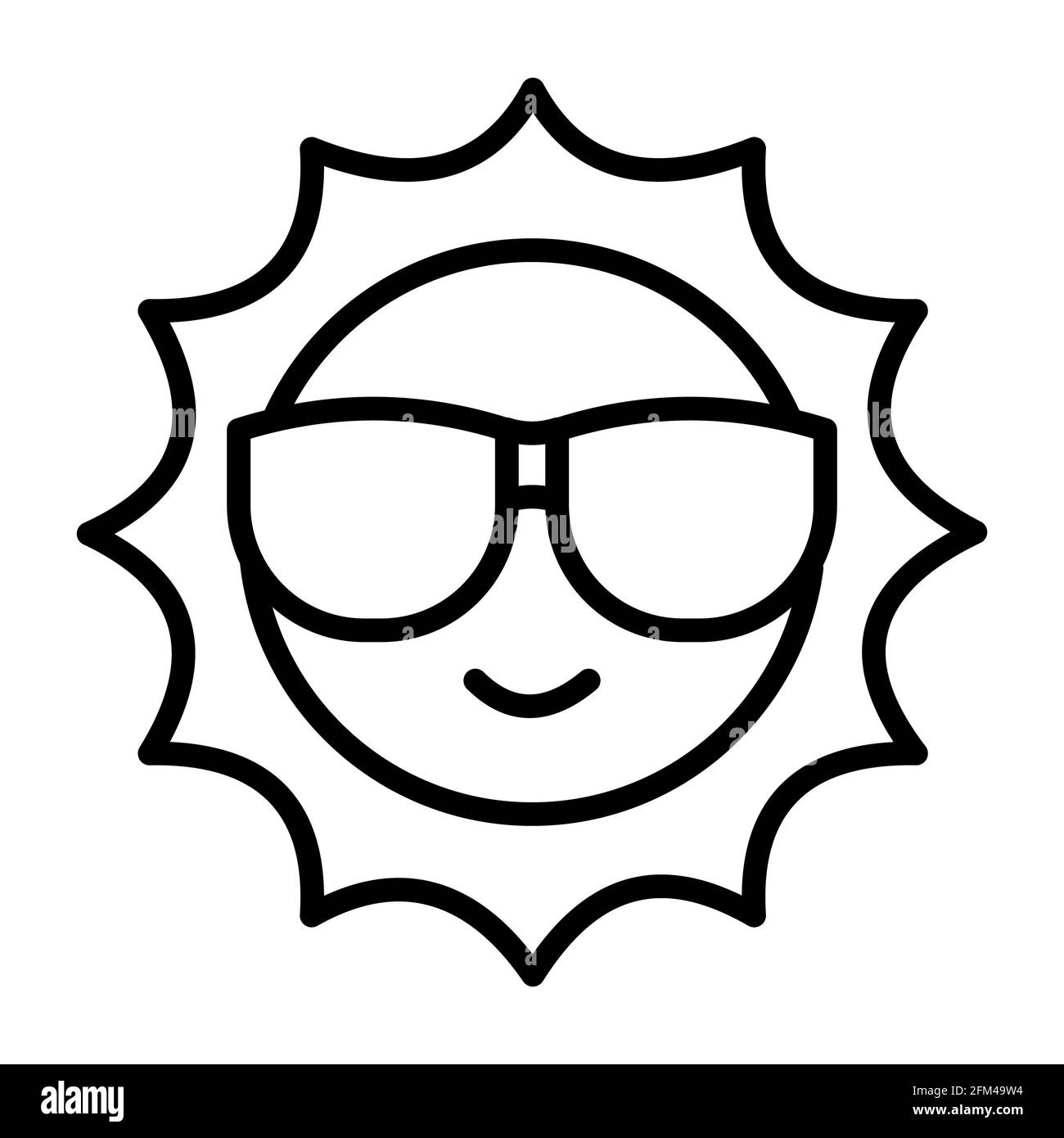 sunny sun summer warm single icon with outline style vector design ...