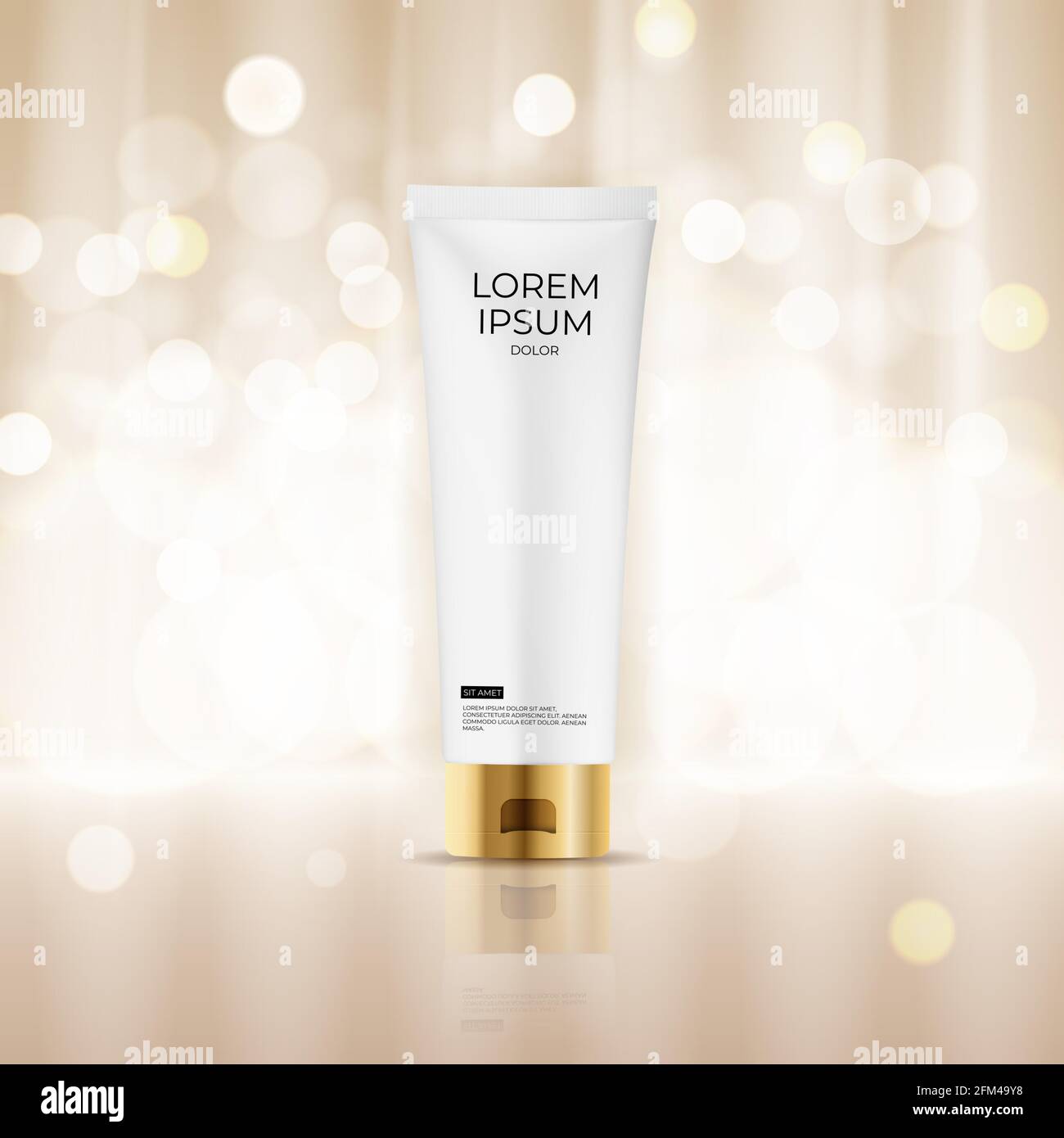 3D Realistic Pastel Cream Bottle. Design Template of Fashion Cosmetics ...