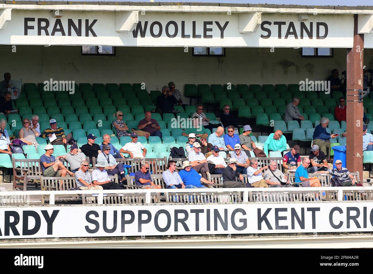 Spectators look on from the Frank Woolley stand during Kent CCC vs ...
