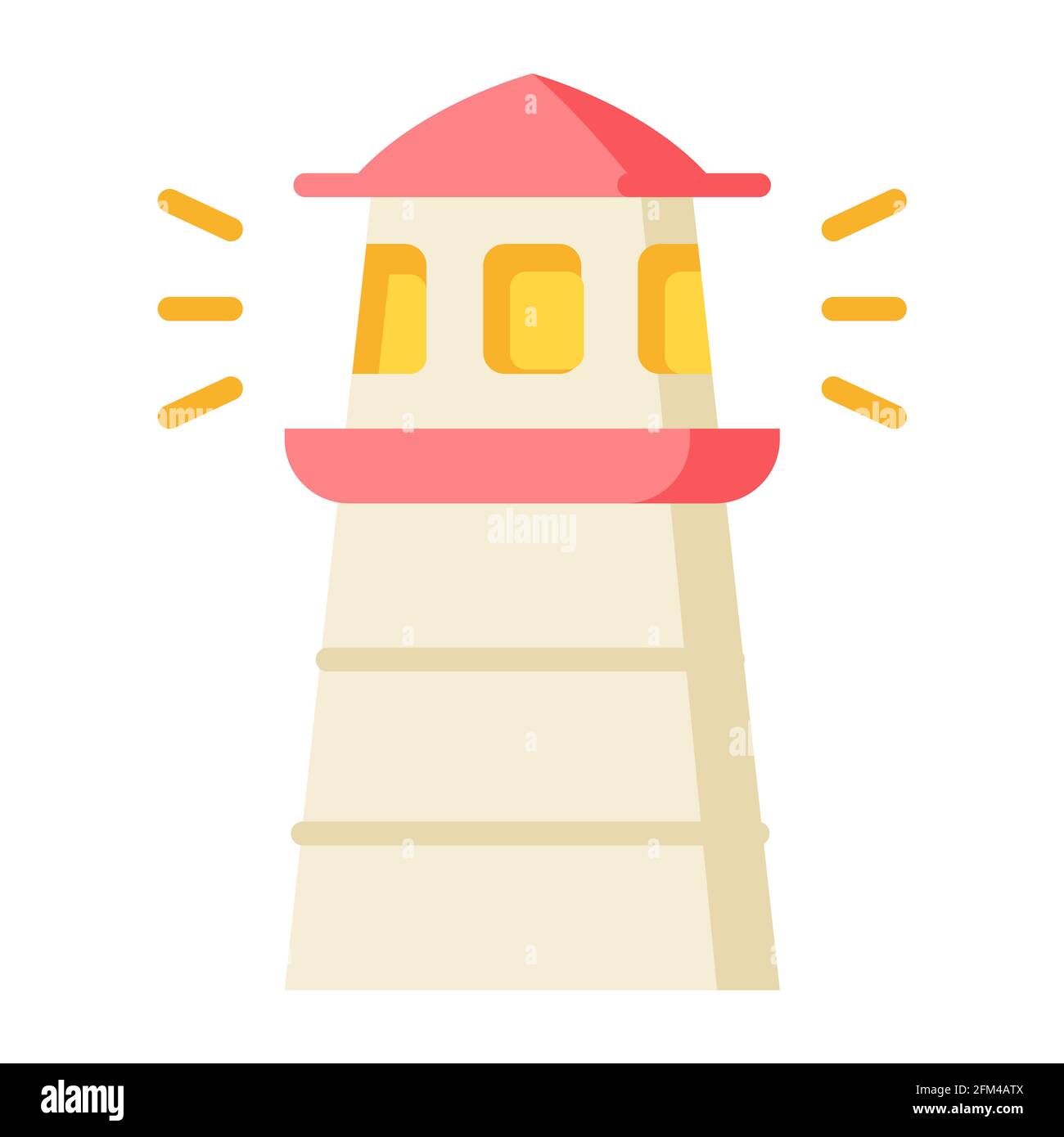 lighthouse tower beacon single isolated icon with flat style vector ...