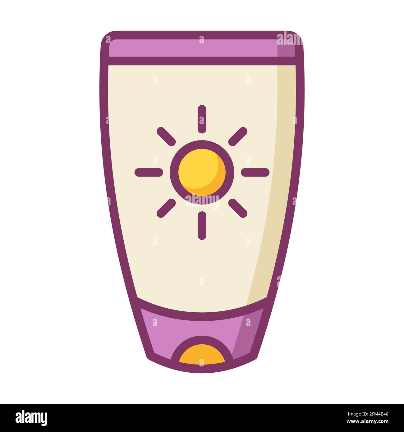 sunblock sunscreen single isolated icon with filled line style vector ...