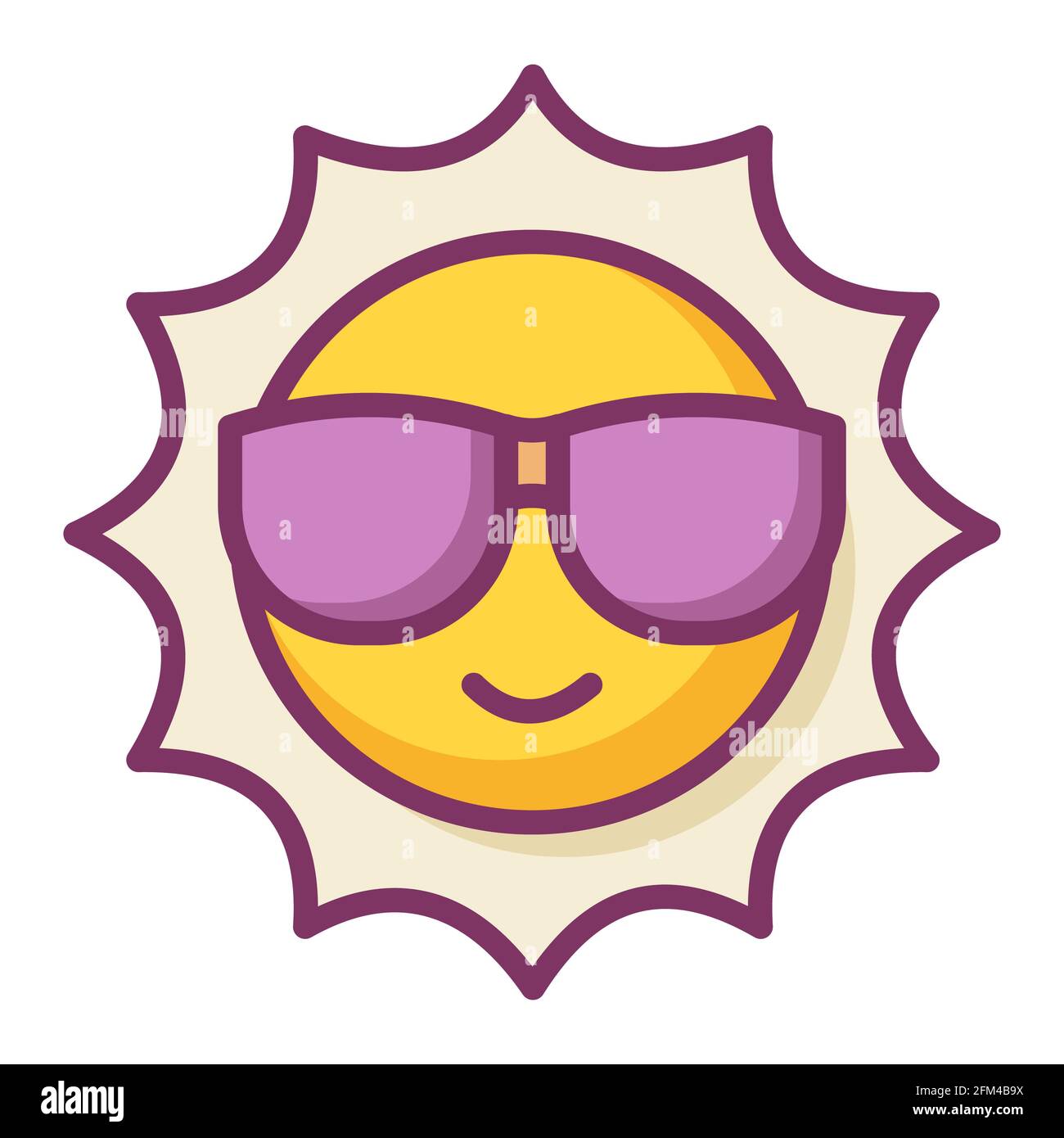 sunny sun summer warm single isolated icon with filled line style ...