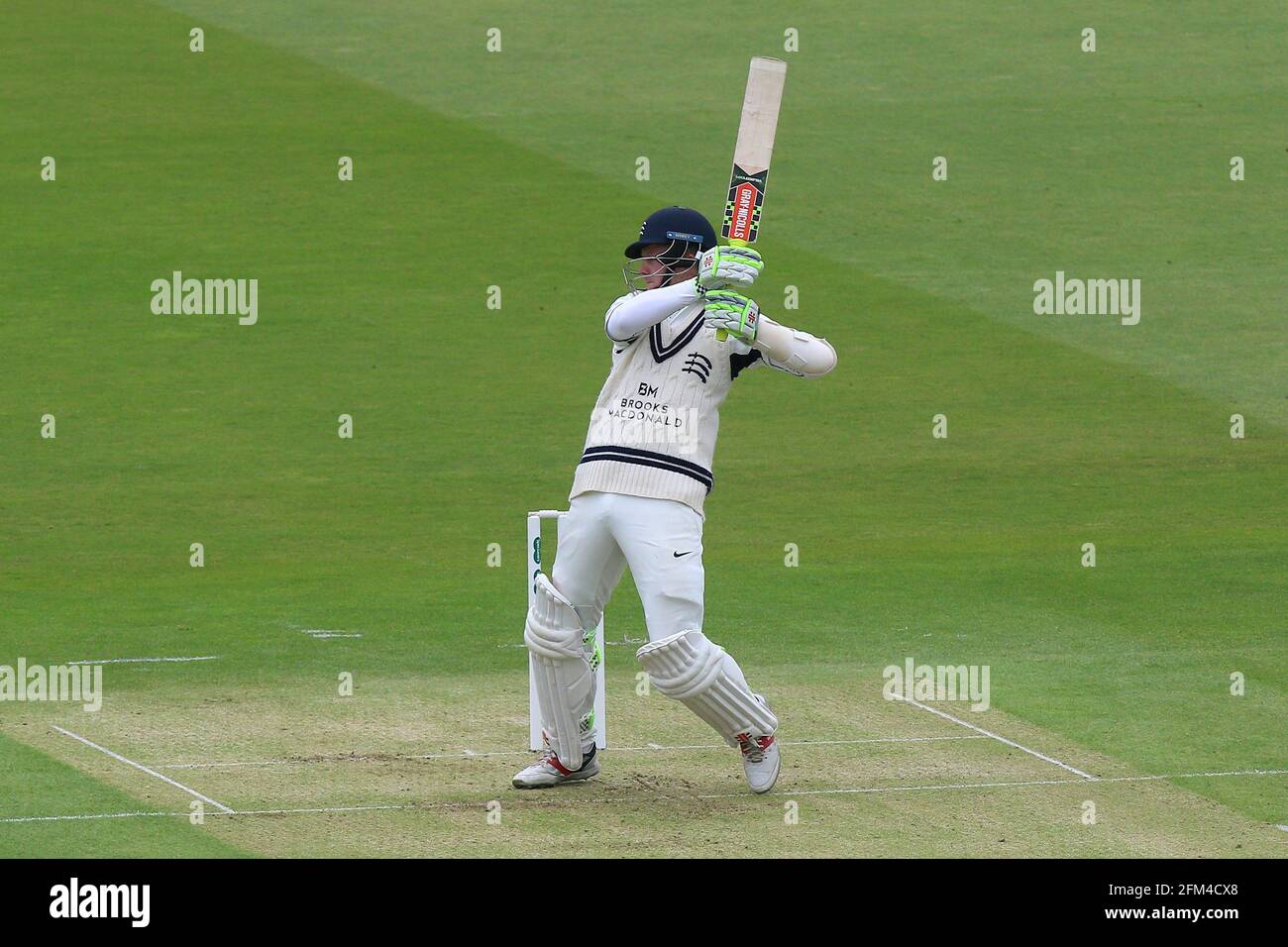 Sam Robson hits four runs for Middlesex during Middlesex CCC vs Essex ...