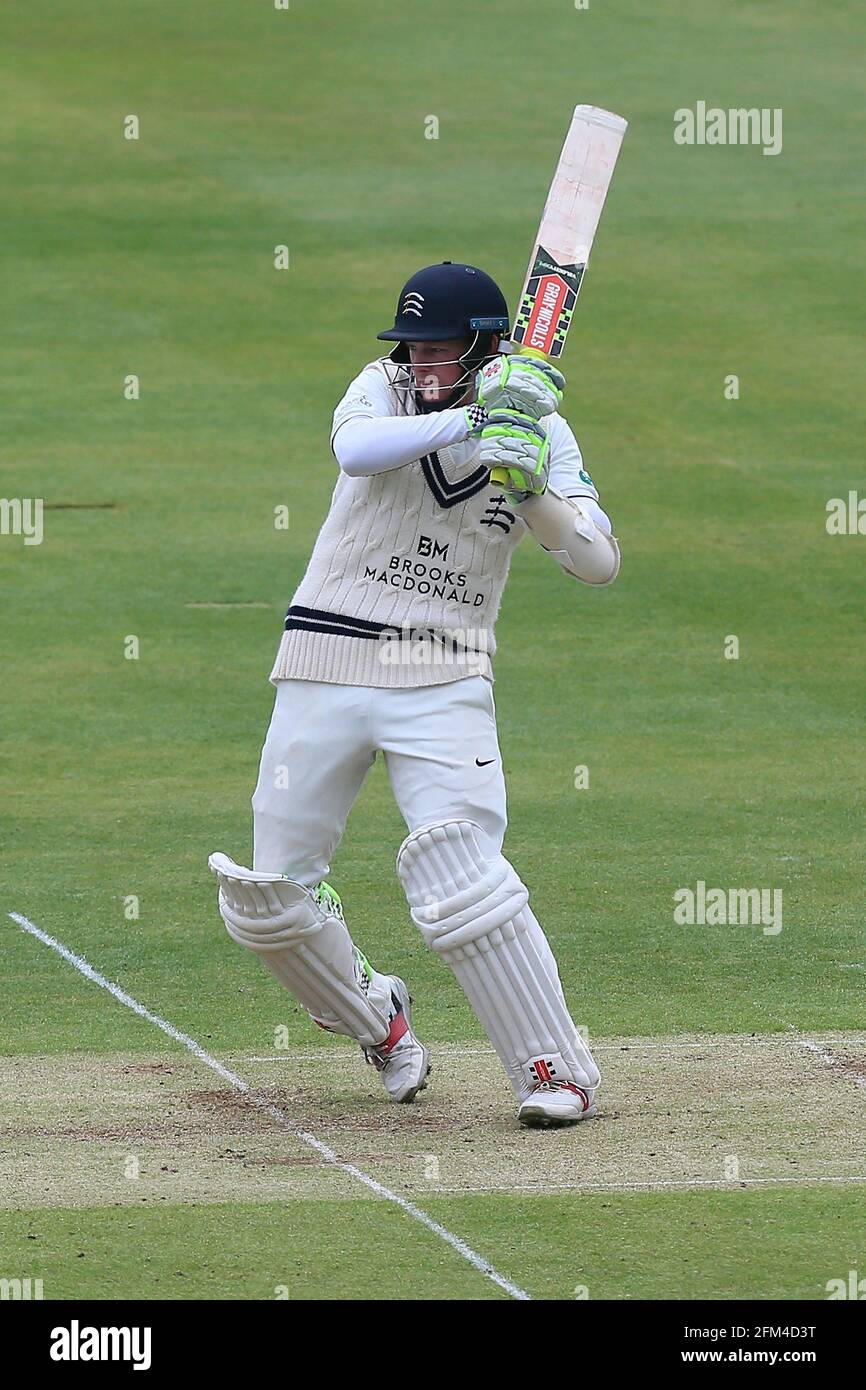 Sam Robson hits four runs for Middlesex during Middlesex CCC vs Essex ...