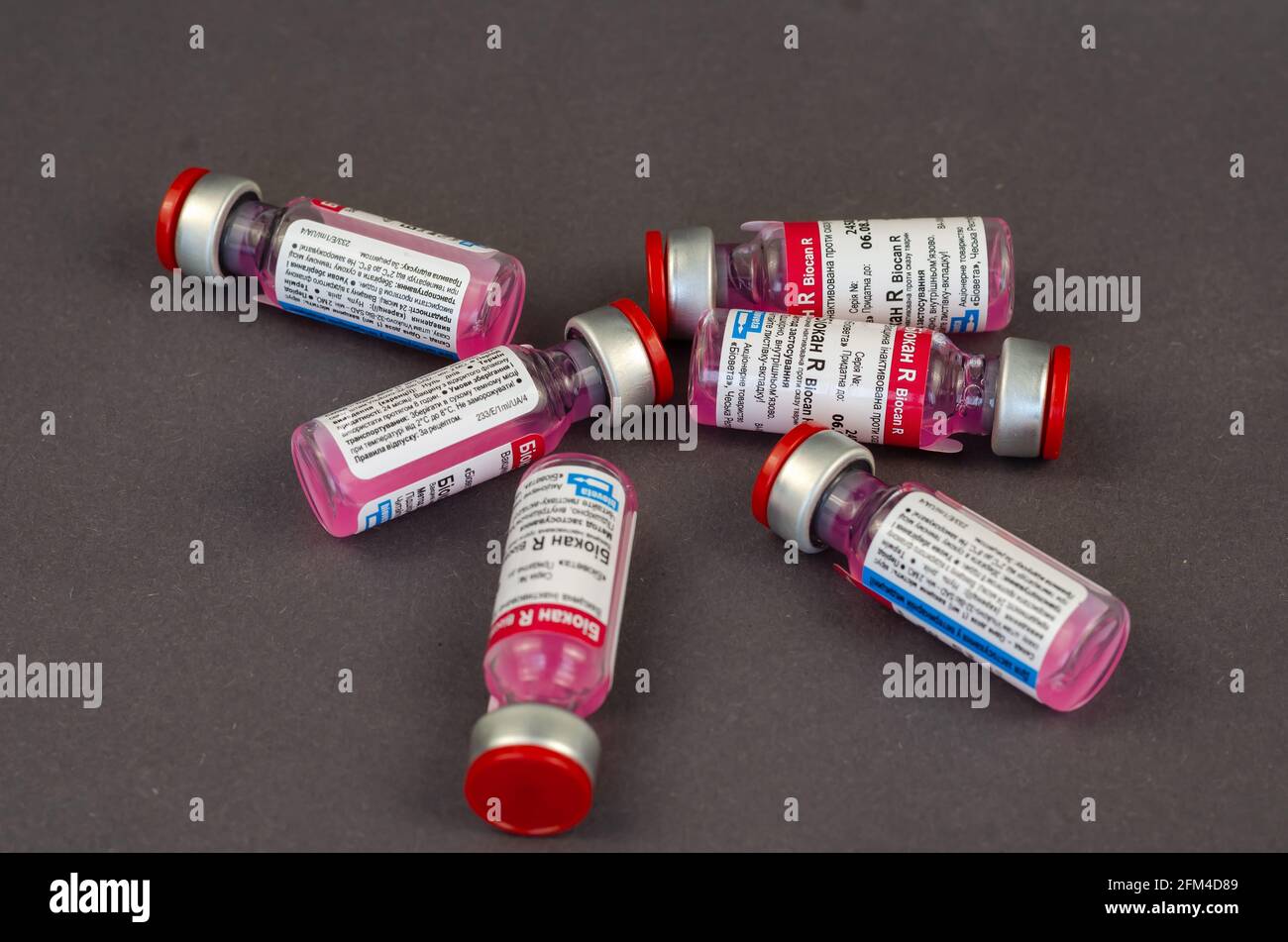 Animal rabies vaccine Biocan R from Bioveta is on gray. Six new ...