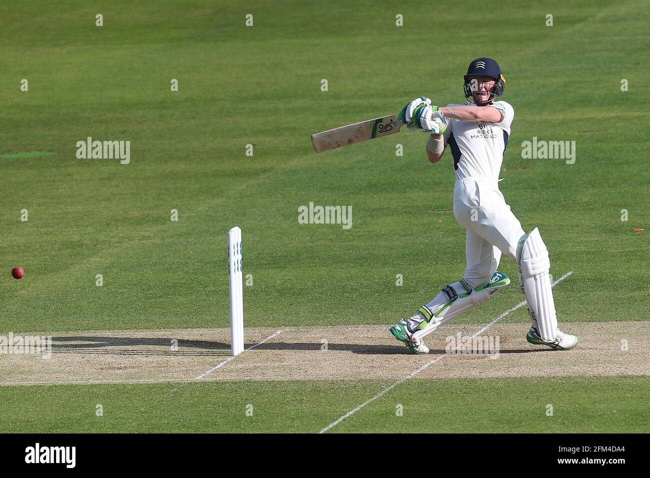 Nick Gubbins hits out for Middlesex during Middlesex CCC vs Essex CCC ...