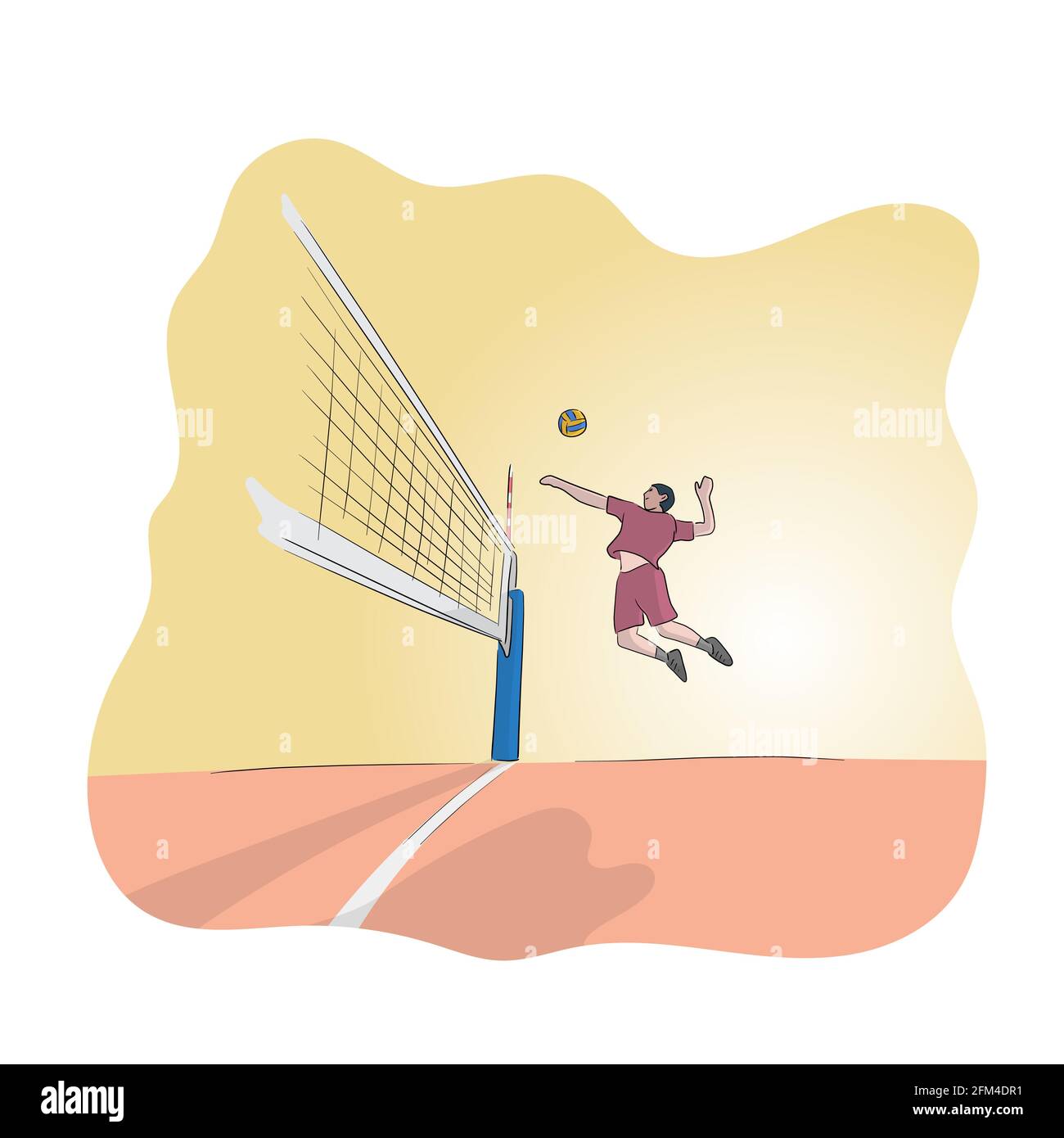 Male volleyball player jumping Stock Vector Images - Alamy
