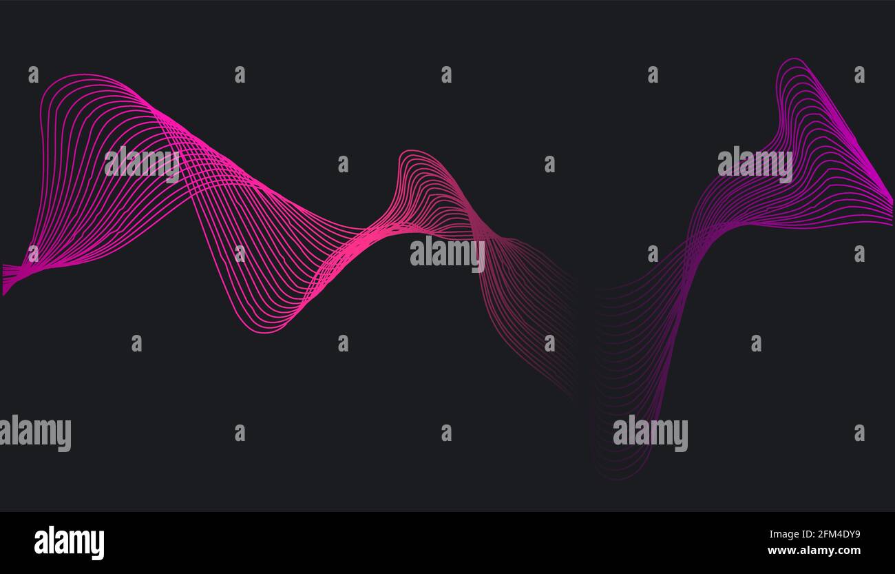 Vector abstract background with dynamic waves, line and particles Stock Vector Image & Art - Alamy