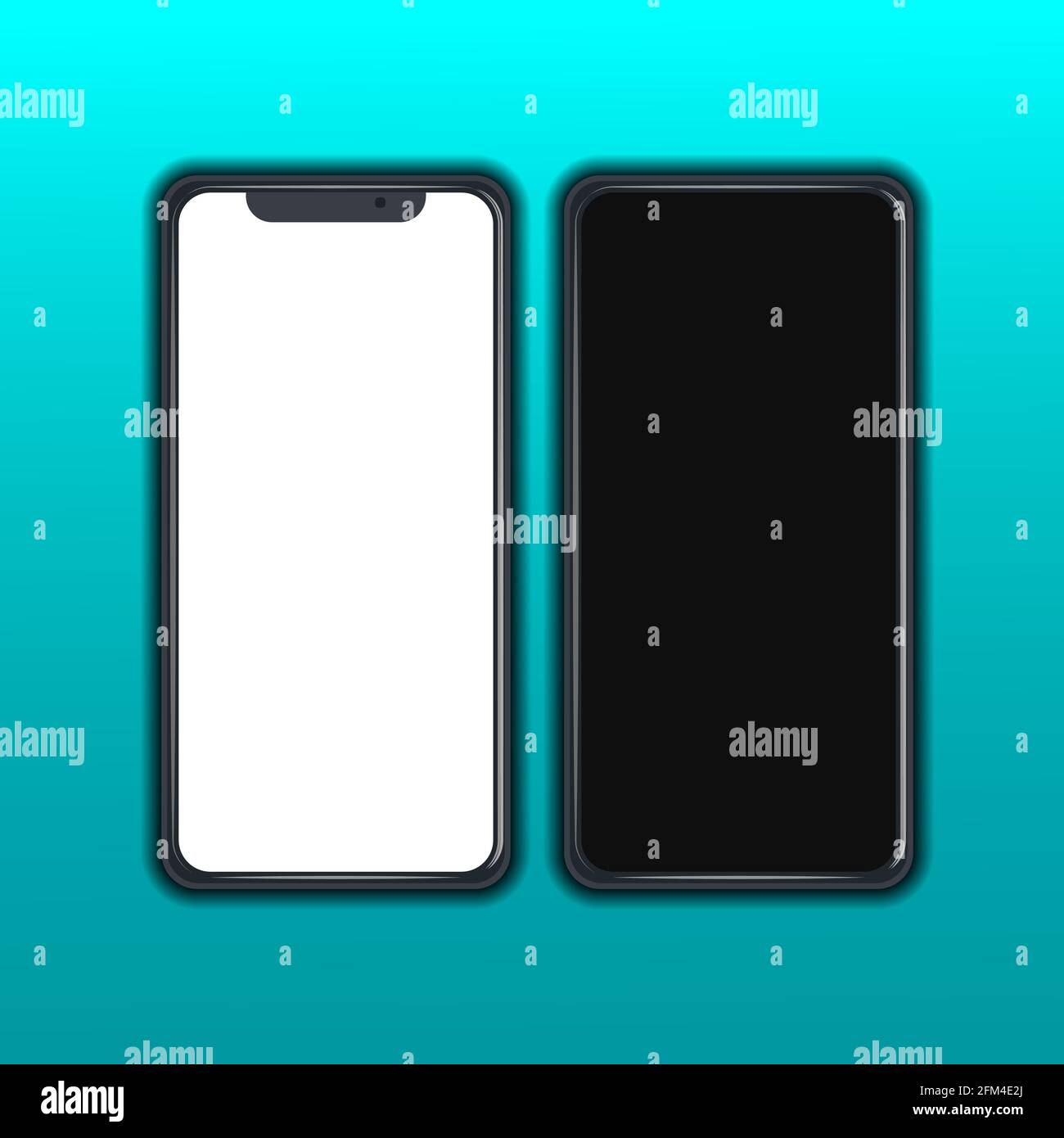 Editable realistic trendy mockup smartphone with blank white screen for ...