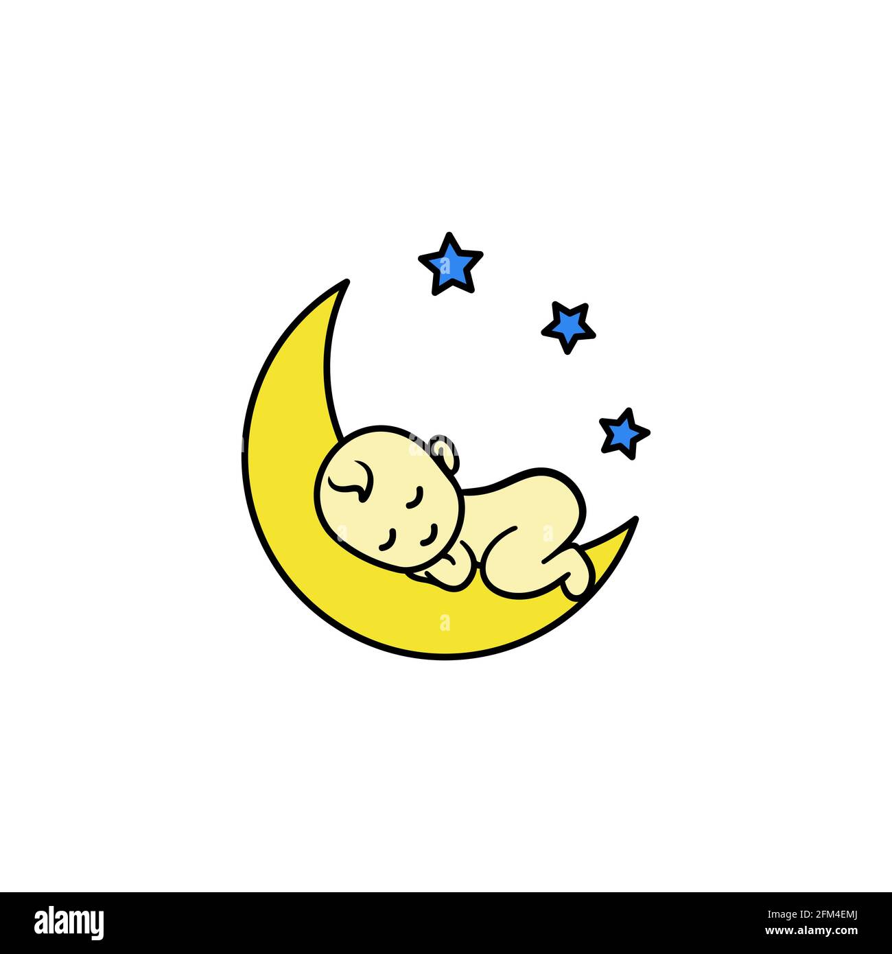 Baby sleeps on moon vector Stock Vector Images - Alamy