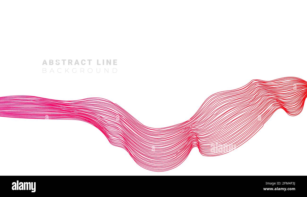 Colored red abstract fluid sound wave. Vector illustration Stock Vector ...