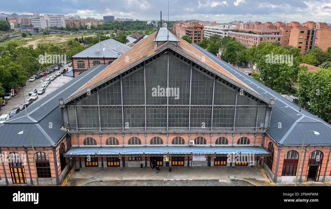 aerial view of the Madrid railway museum building Stock Photo - Alamy