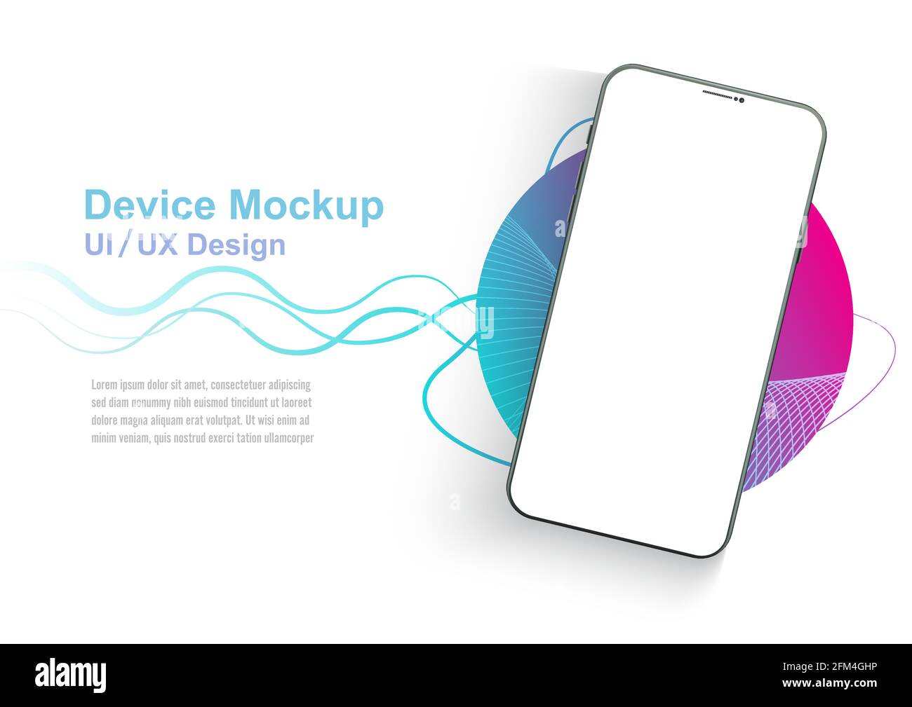 Realistic Vector Mobile Phone Blank Screen Mockups