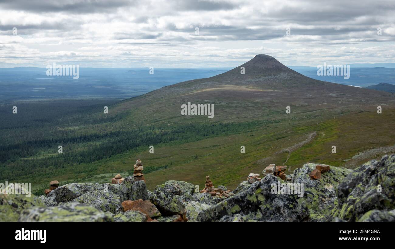 Städjan mountain in Idre, Sweden. Mountain looking like a volcano Stock ...