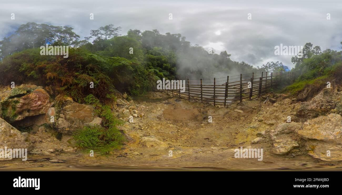 Lake near the Apo volcano in a rainforest in the mountains. Lake Agco ...