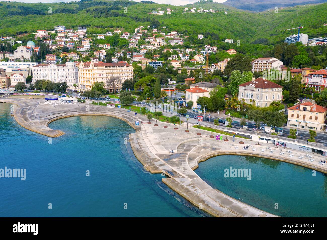 Aerial view of Opatija town in Croatia Stock Photo - Alamy