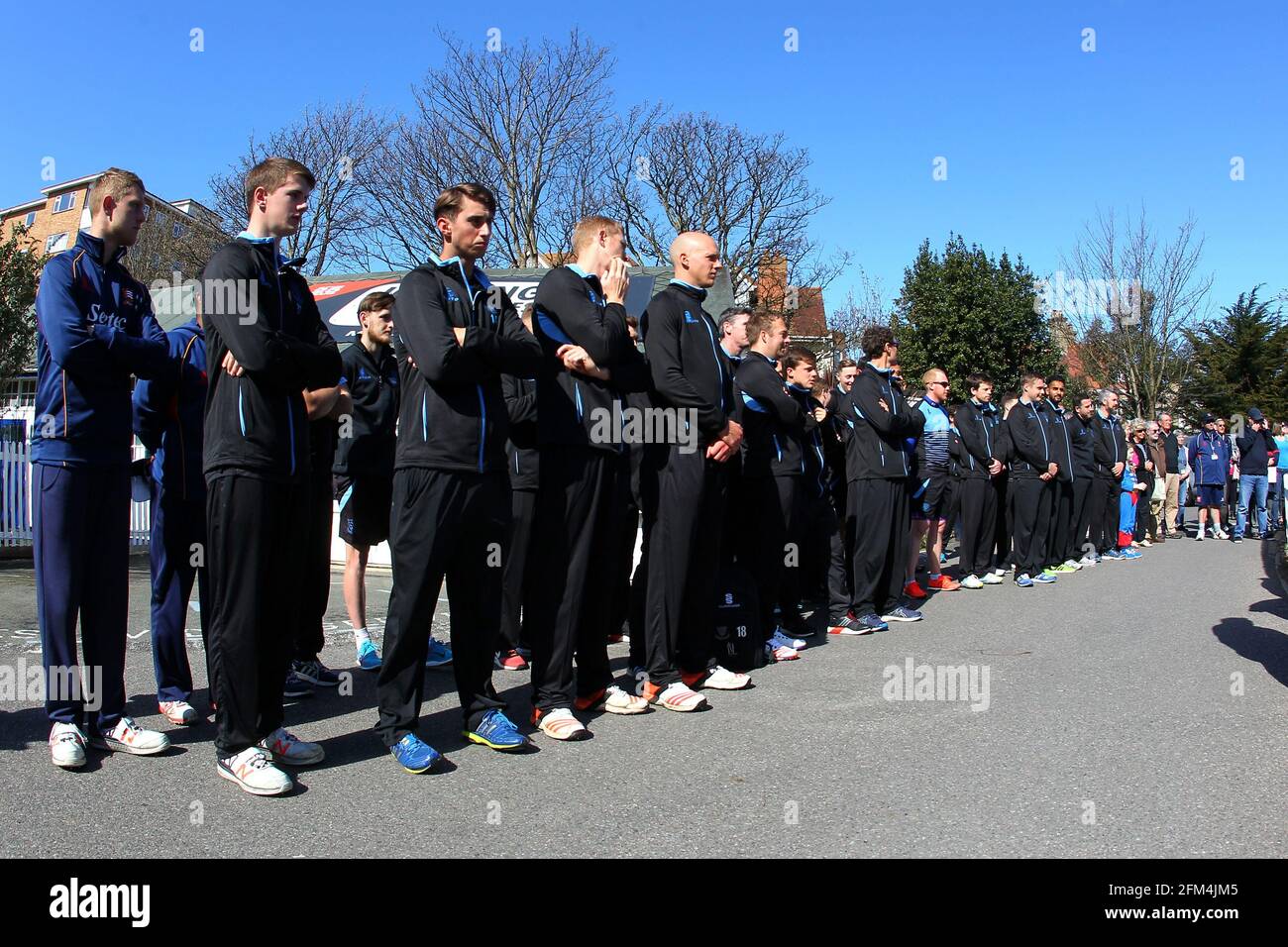Sussex players look on during a ceremony to celebrate the life of ...