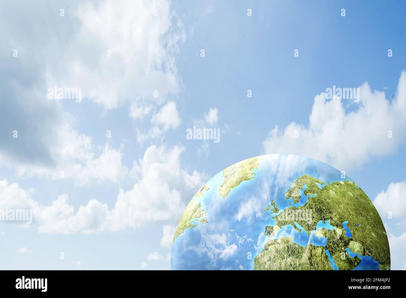 Earth with a blue sky background. World environment day Stock Photo - Alamy