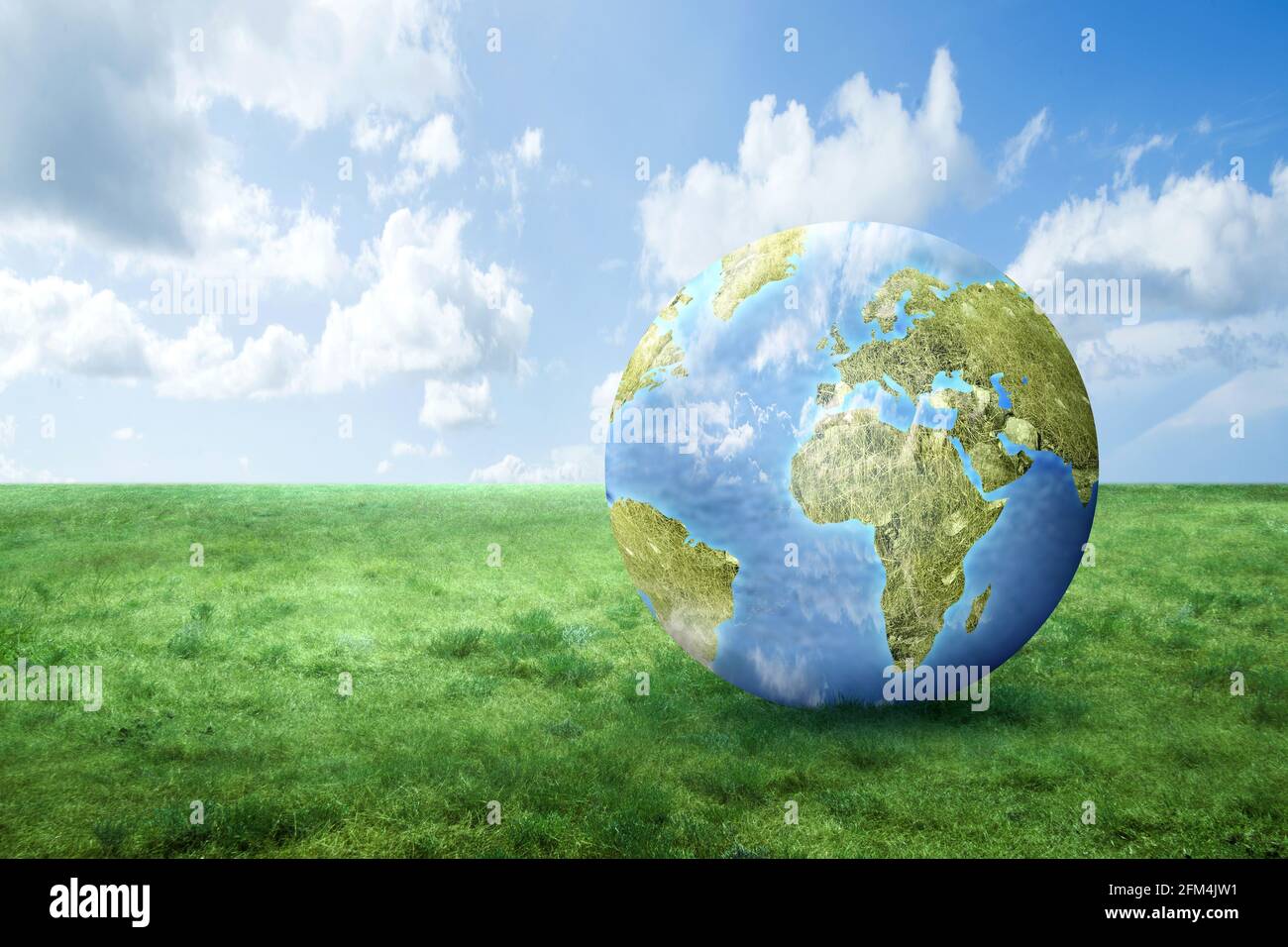 Earth with a blue sky background. World environment day Stock Photo - Alamy