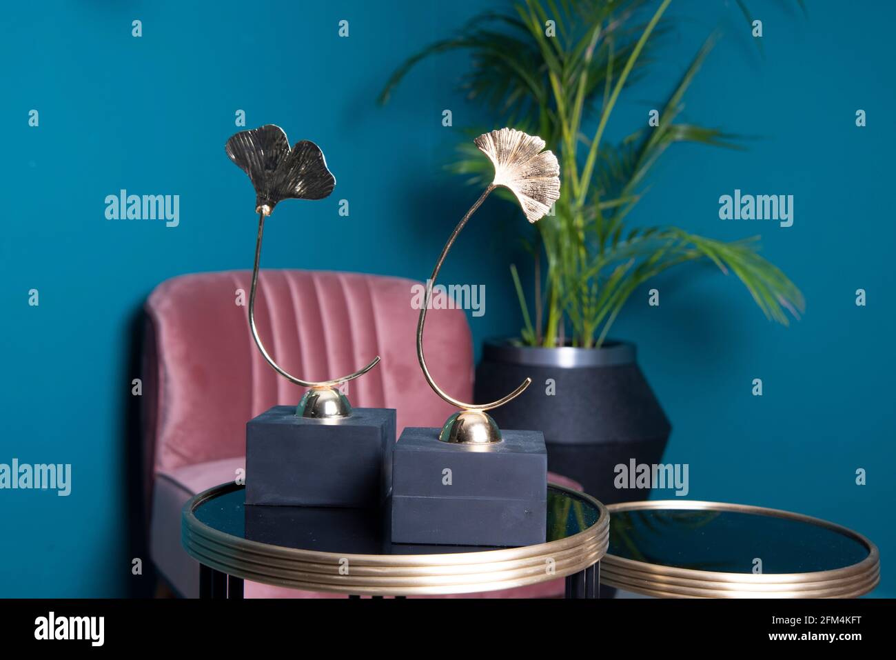 interior design with decorative objects and plants Stock Photo - Alamy
