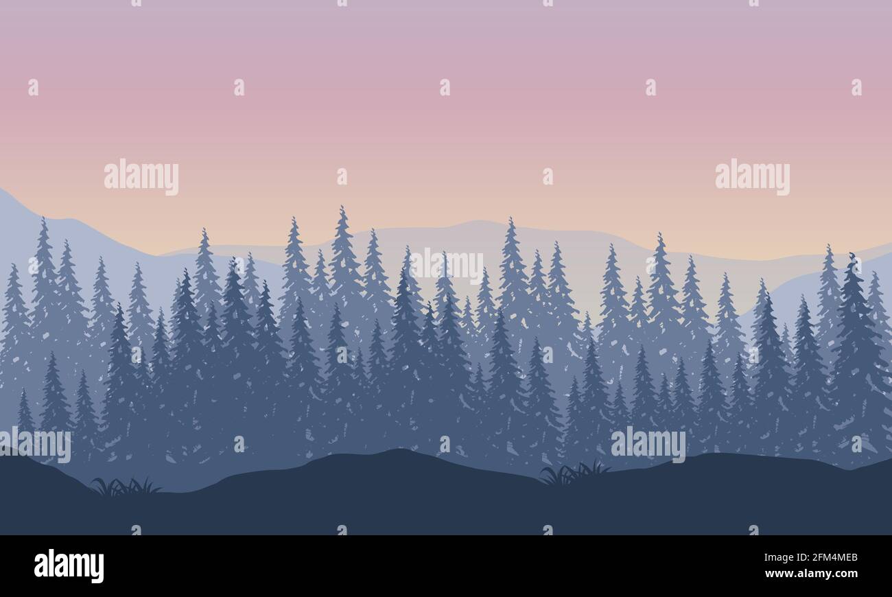 Foggy forests Stock Vector Images - Alamy