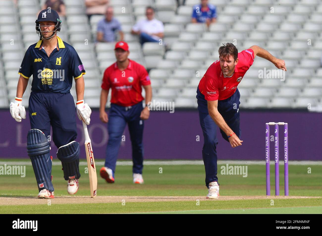 David Masters in bowling action for Essex during Warwickshire vs Essex ...