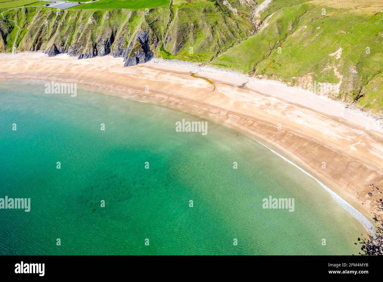 Aerial view of the Silver Strand in County Donegal - Ireland Stock ...