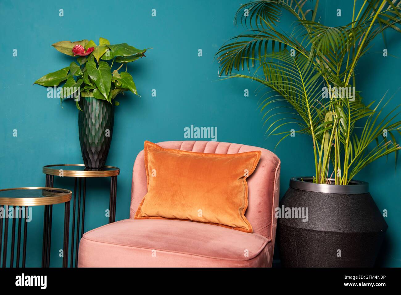 interior design with decorative objects pillow and sofa Stock Photo - Alamy