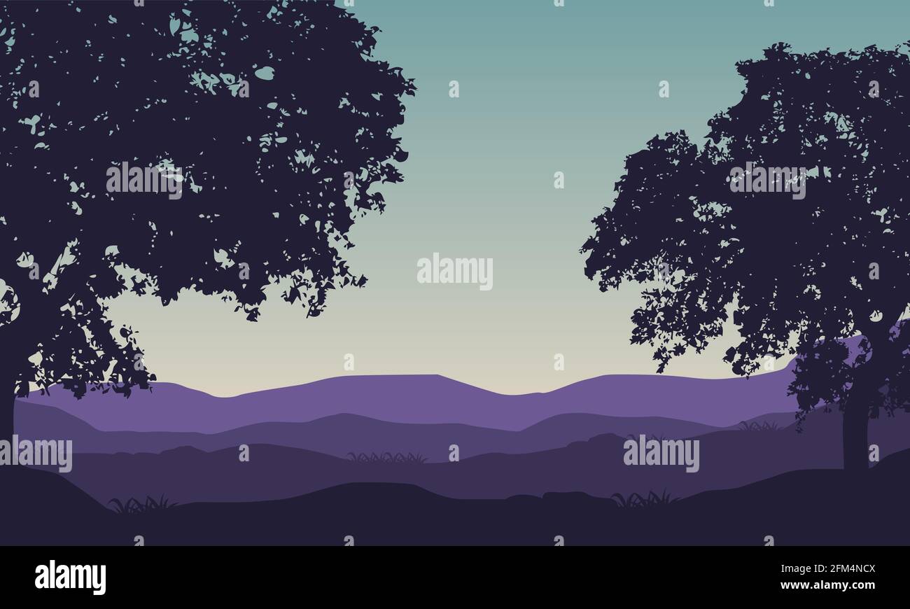 Stunning Mountain views from the suburbs with shady silhouettes of ...